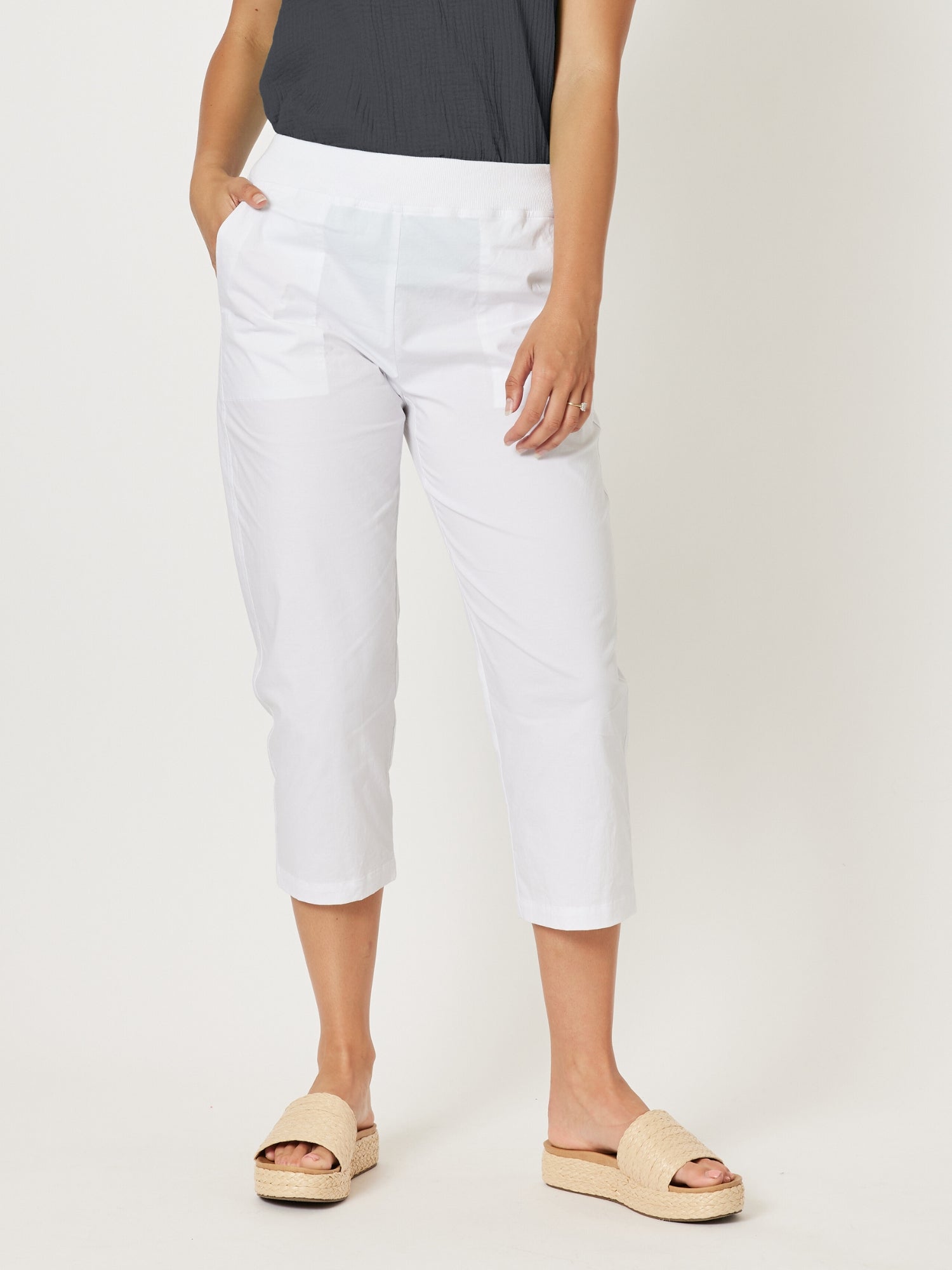 Santorini Cotton Capri Pant - White – RC & Co
