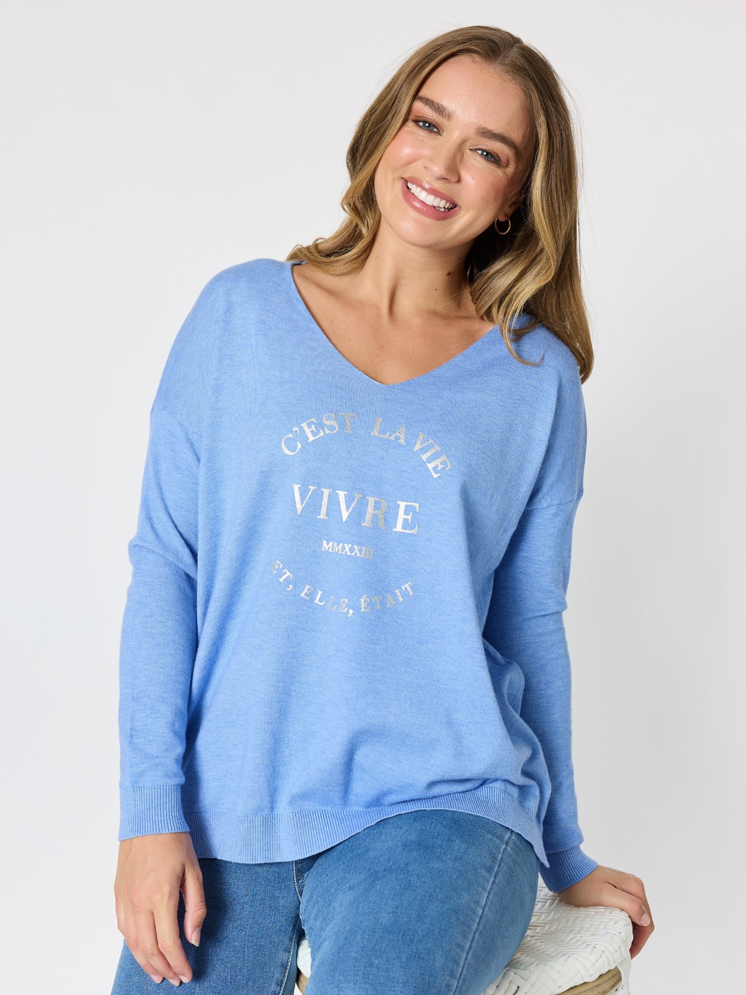 Cest La Vie Sweatshirt - Sky Blue – RC & Co