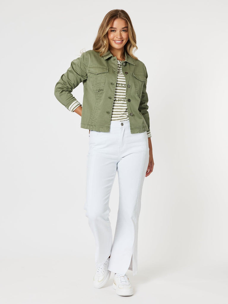 Retro Denim Jacket - Washed Khaki – RC & Co