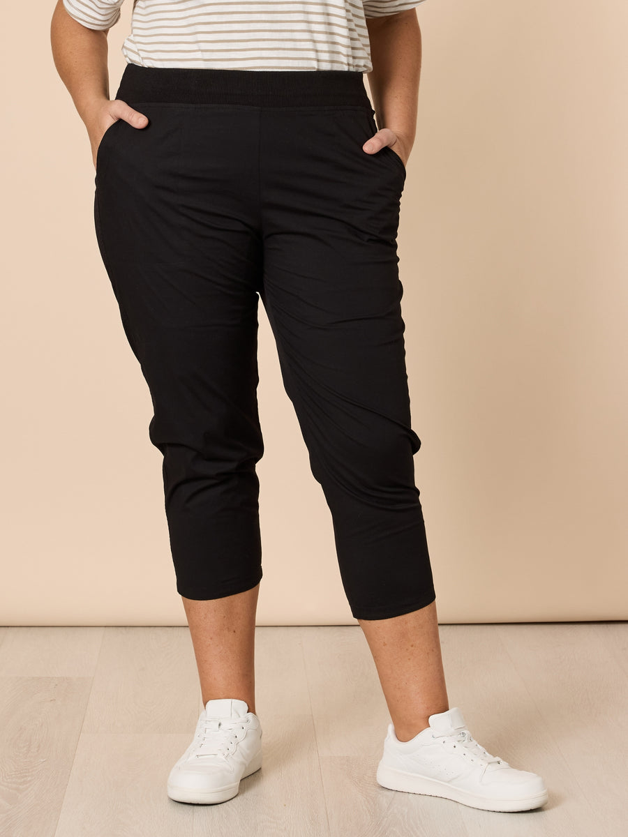 Santorini Cotton Capri Pant - Black – RC & Co