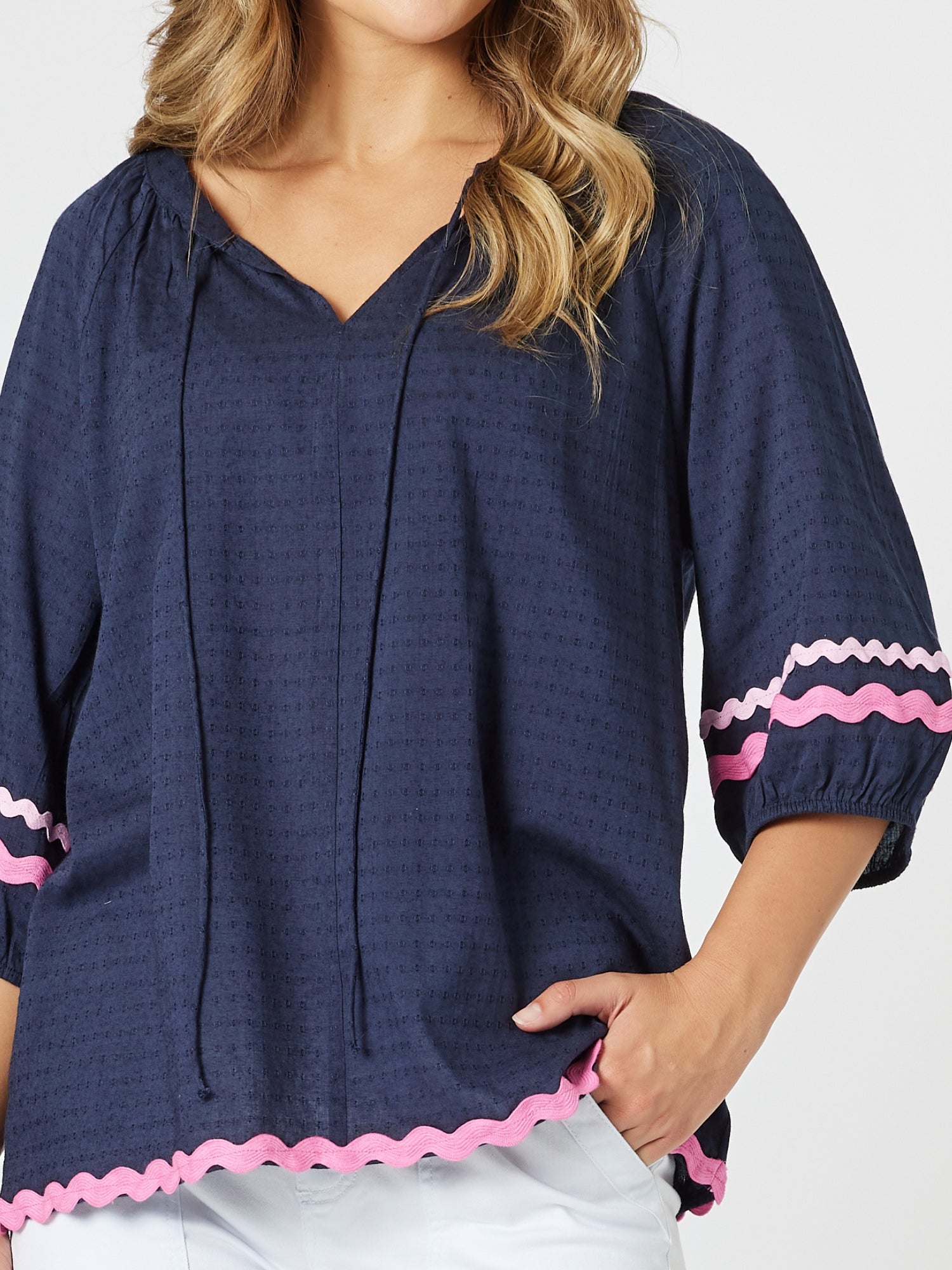 Ric Rac Top - Navy – RC & Co