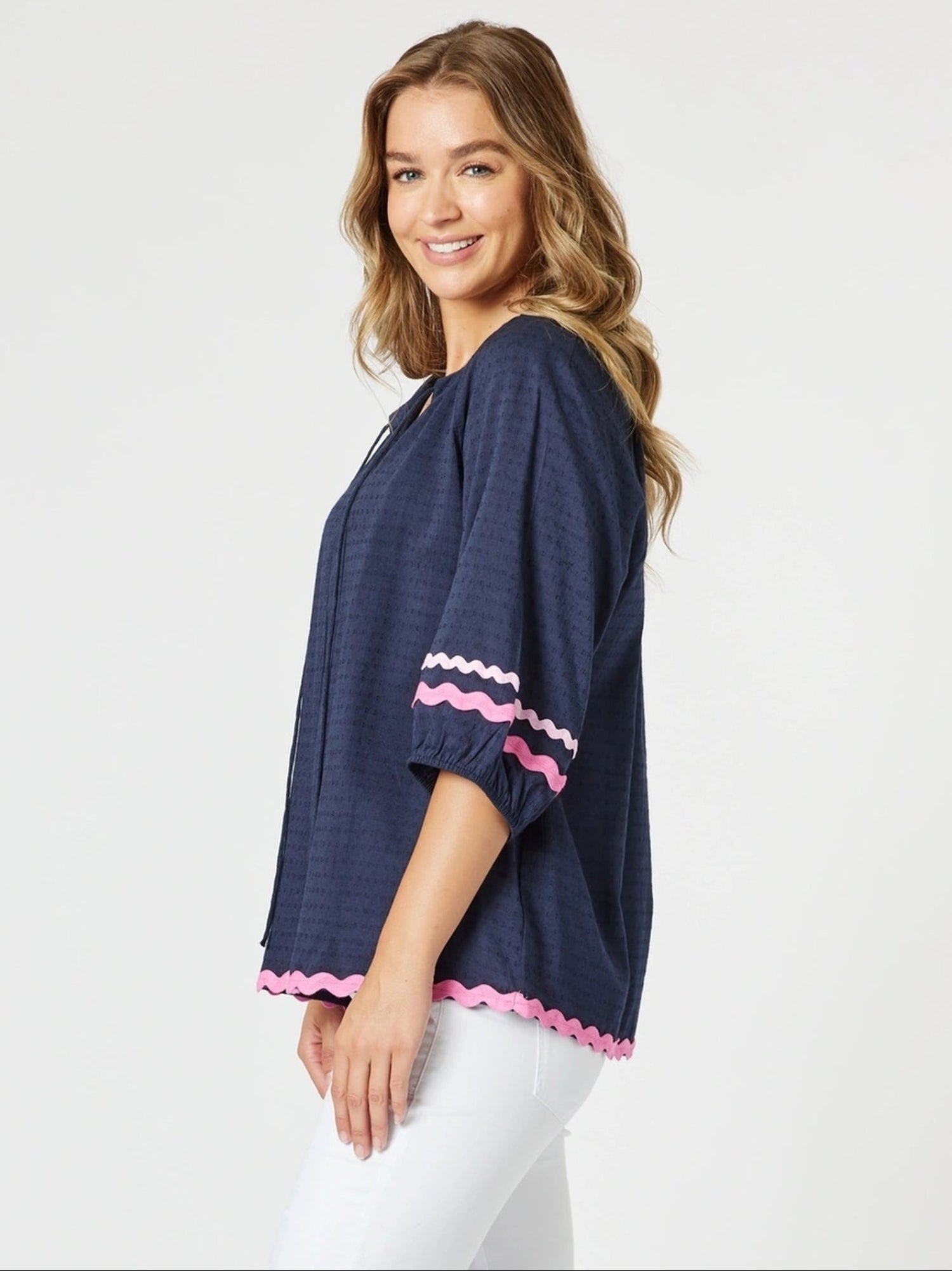 Ric Rac Top - Navy – RC & Co