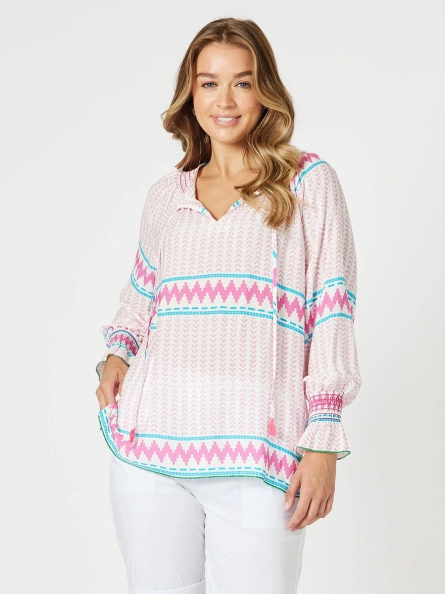Geo Print Top - Pink/Multi – RC & Co