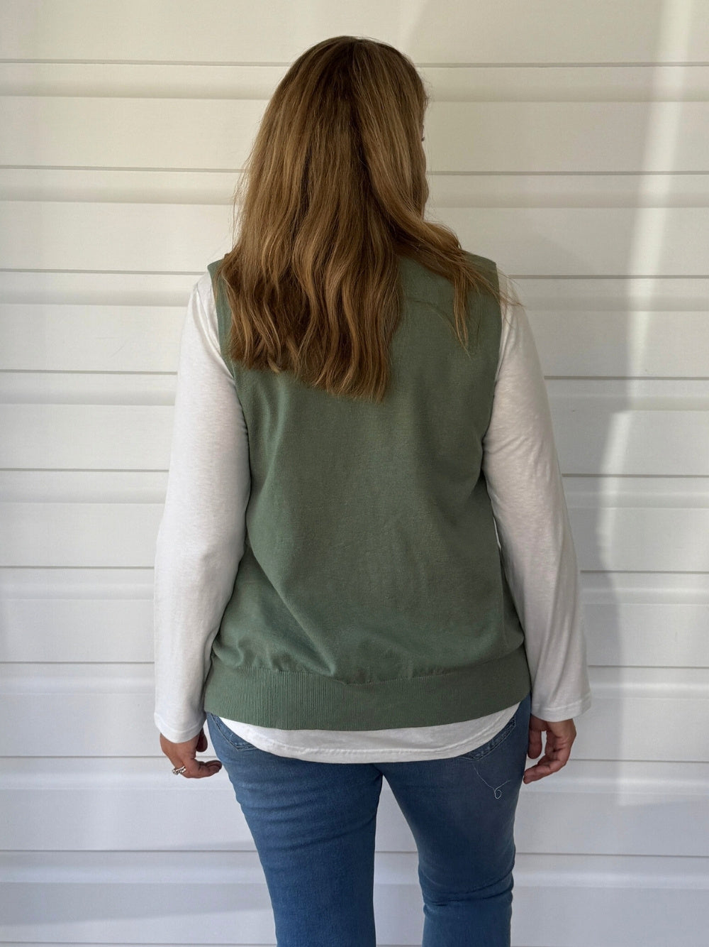 Vicky Side Split Knit Vest - Khaki – RC & Co