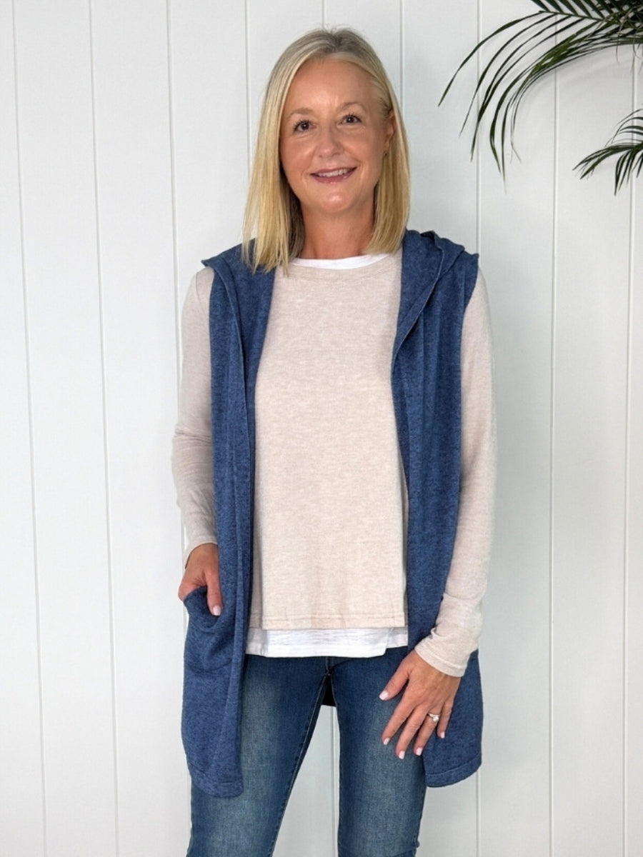 Ollie Side Button Vest - Indigo – RC & Co