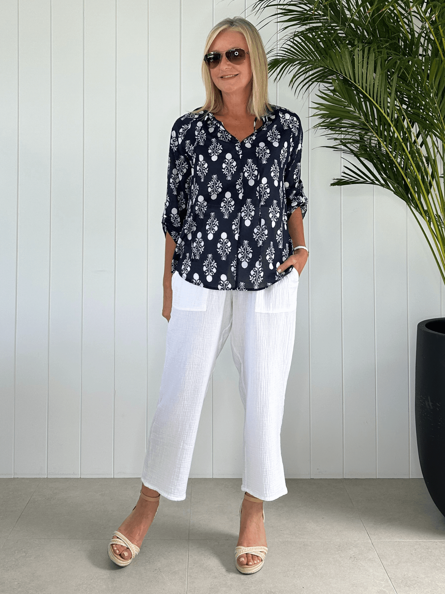 Byron Cotton 7/8 Pant - White – RC & Co