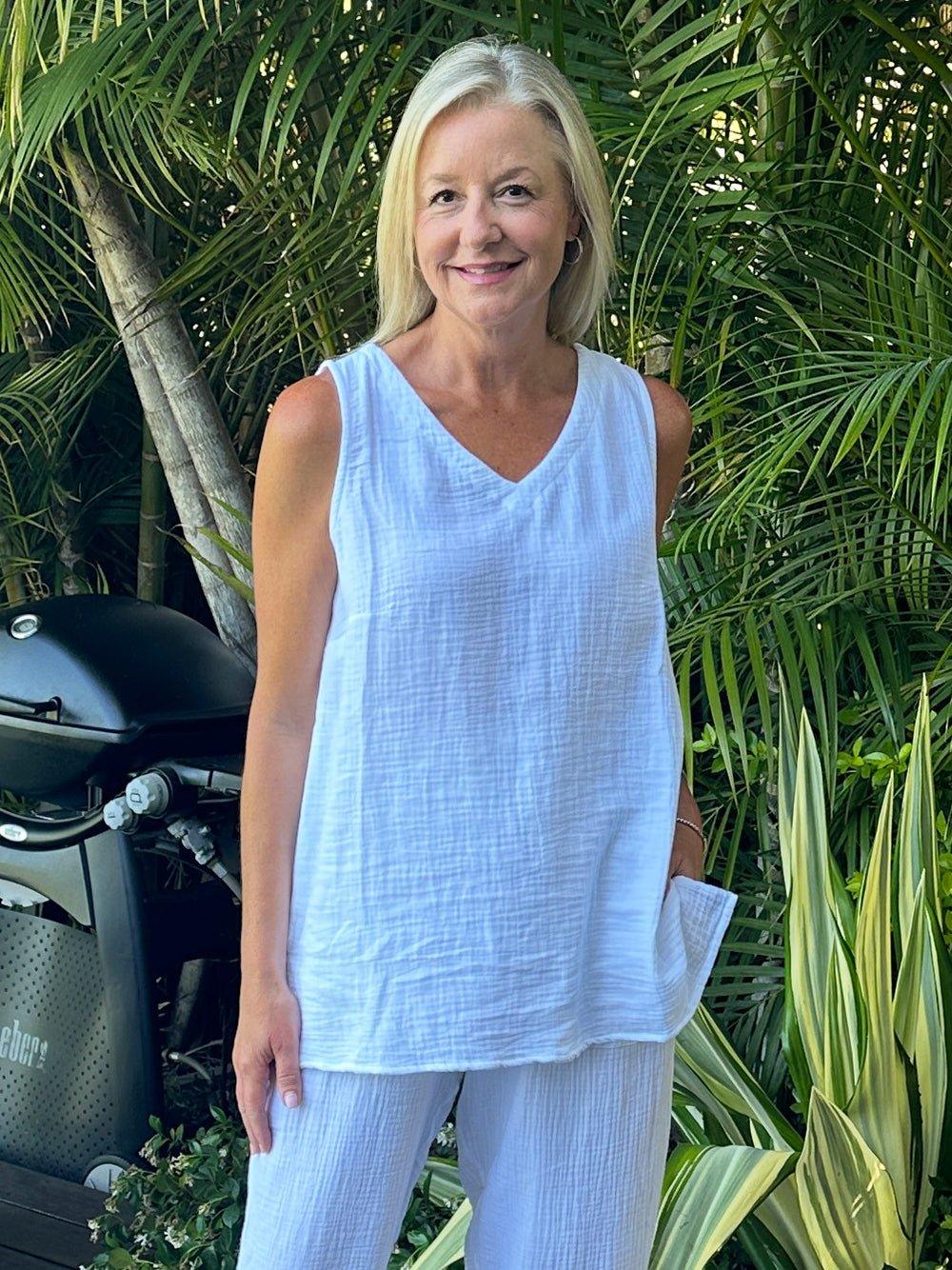 Byron Cotton Tank Top - White – RC & Co