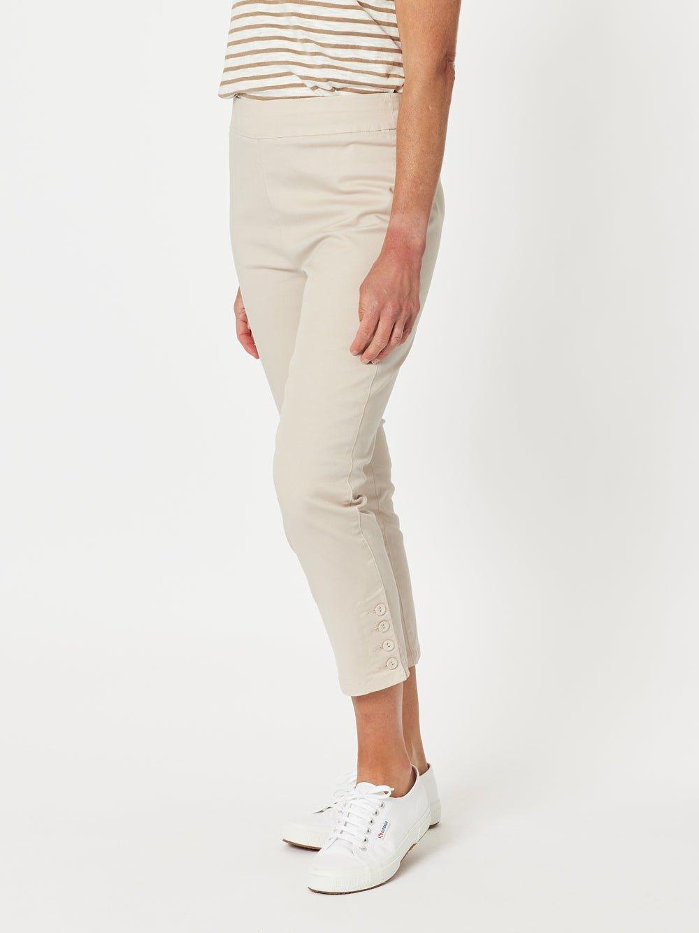 Charlie Cotton Twill Stretch Capri Pant - Natural – RC & Co