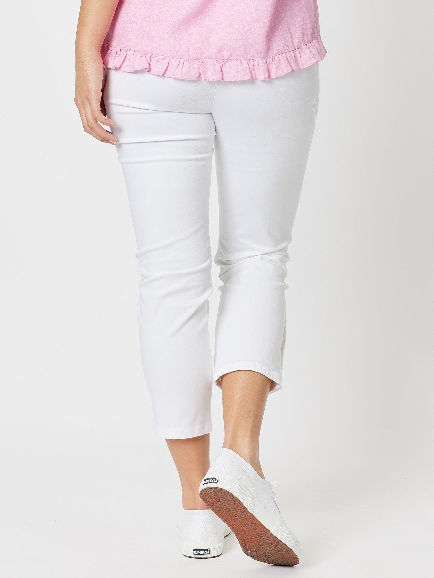 Charlie Cotton Twill Stretch Capri Pant - White – RC & Co