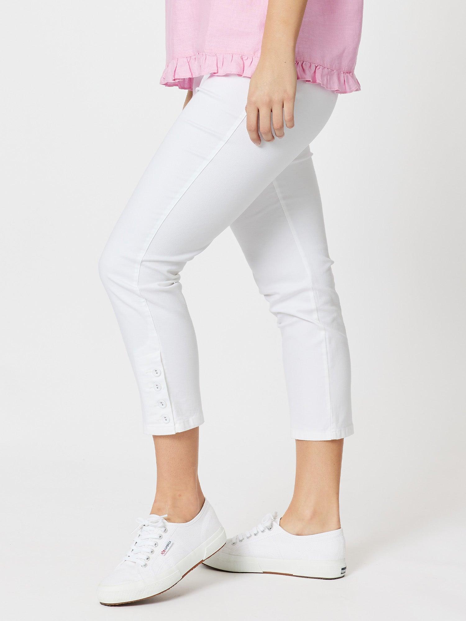 Charlie Cotton Twill Stretch Capri Pant - White – RC & Co