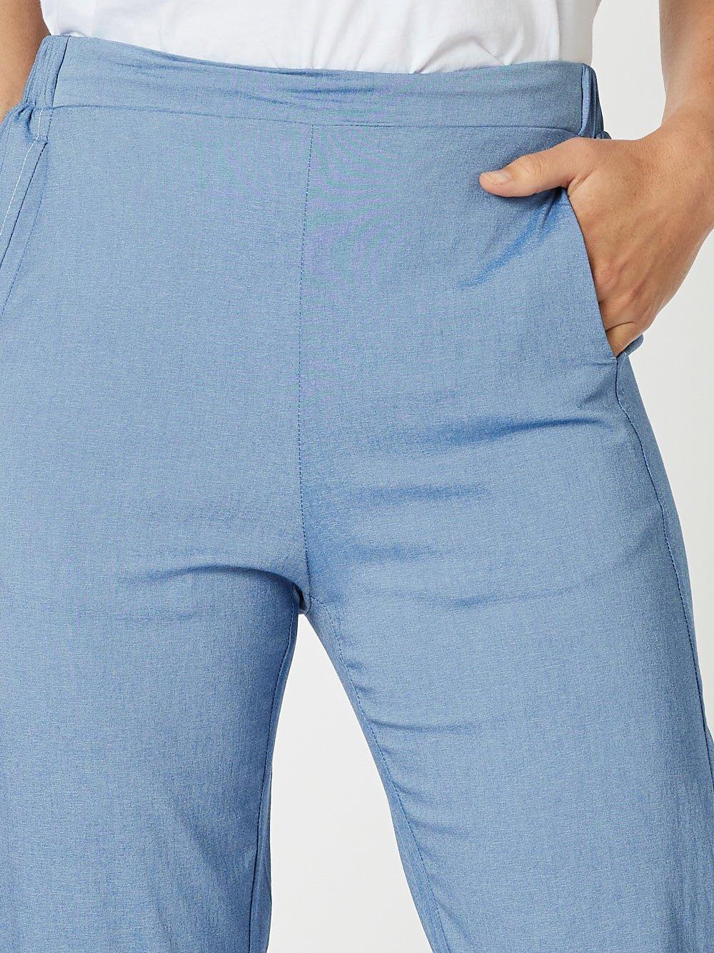 Parachute Stitch Detail Pant - Indigo Marle – RC & Co