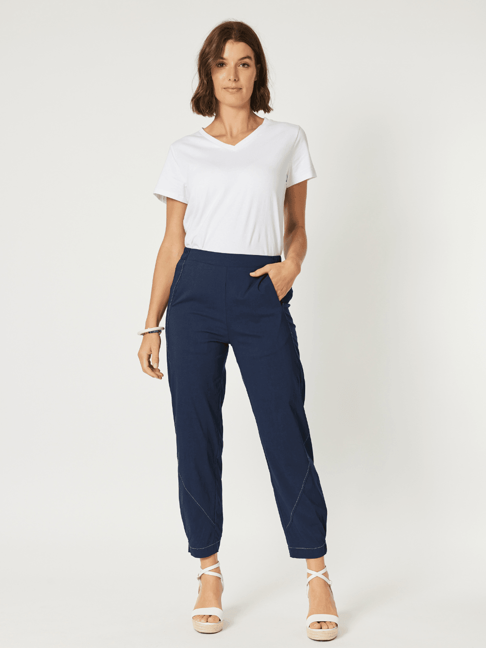 Parachute Stitch Detail Pant - Navy – RC & Co