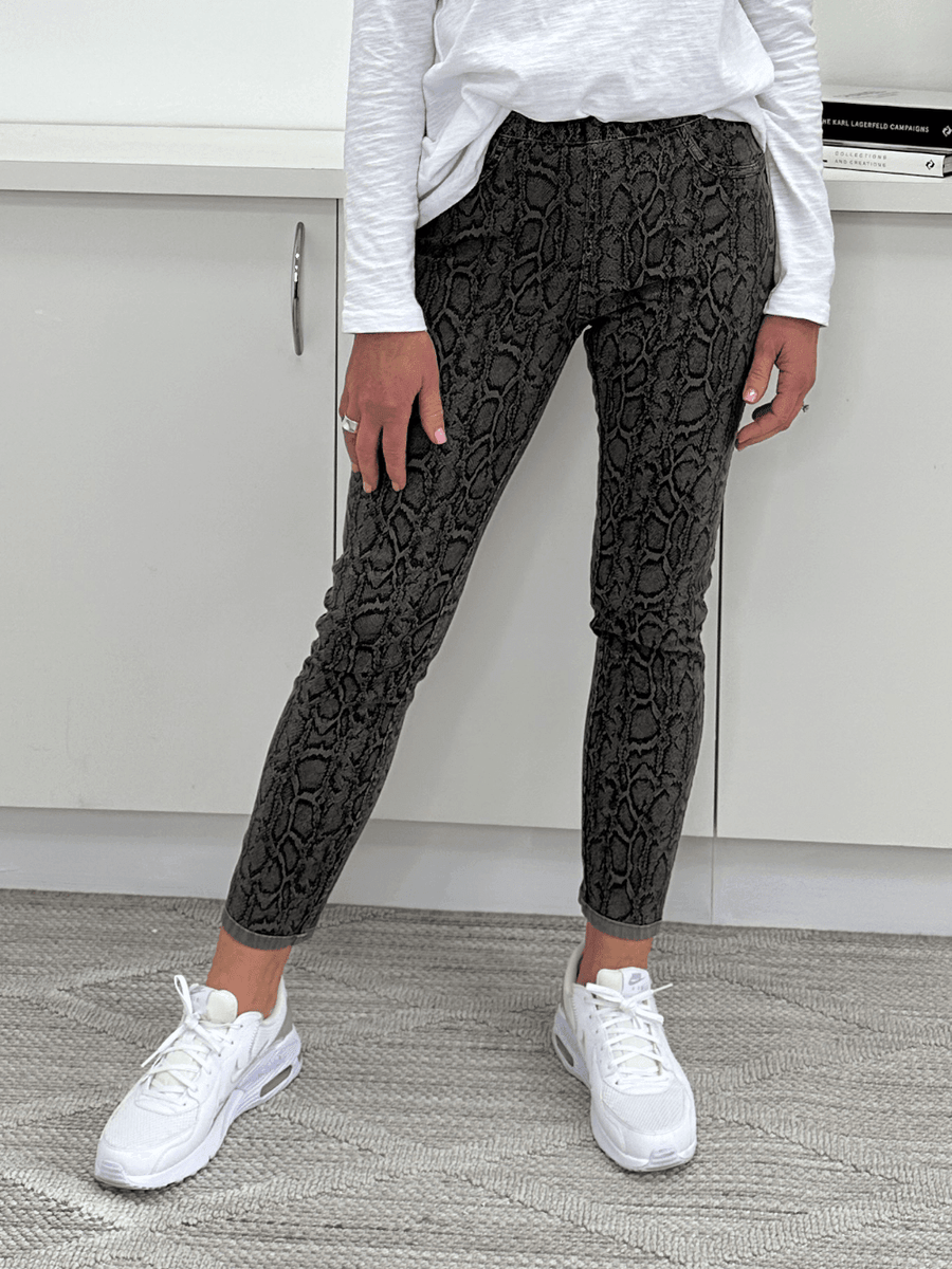 Reversible Snakeskin Print Jean - Granite – RC & Co