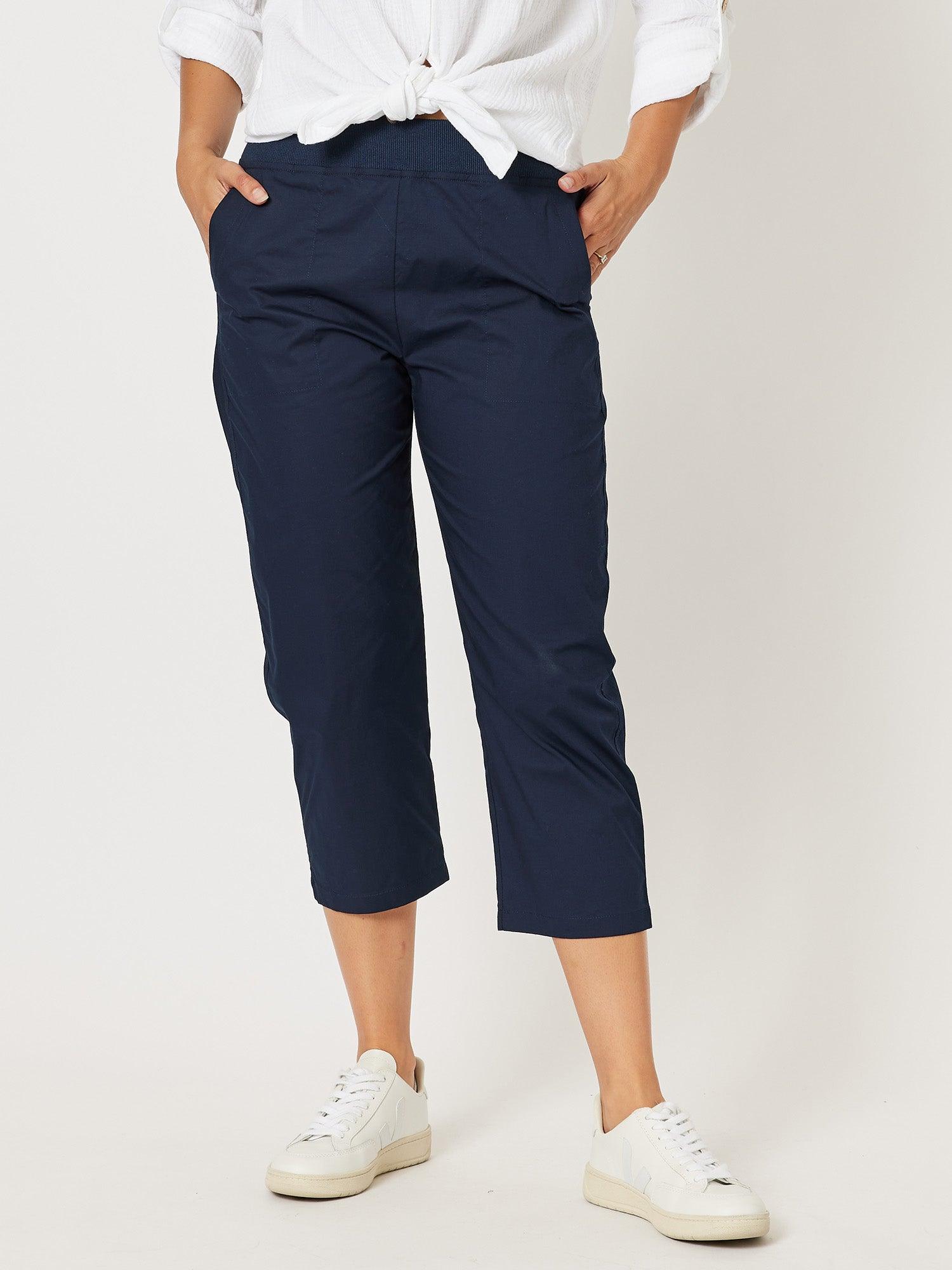 Santorini Cotton Capri Pant - Navy – RC & Co